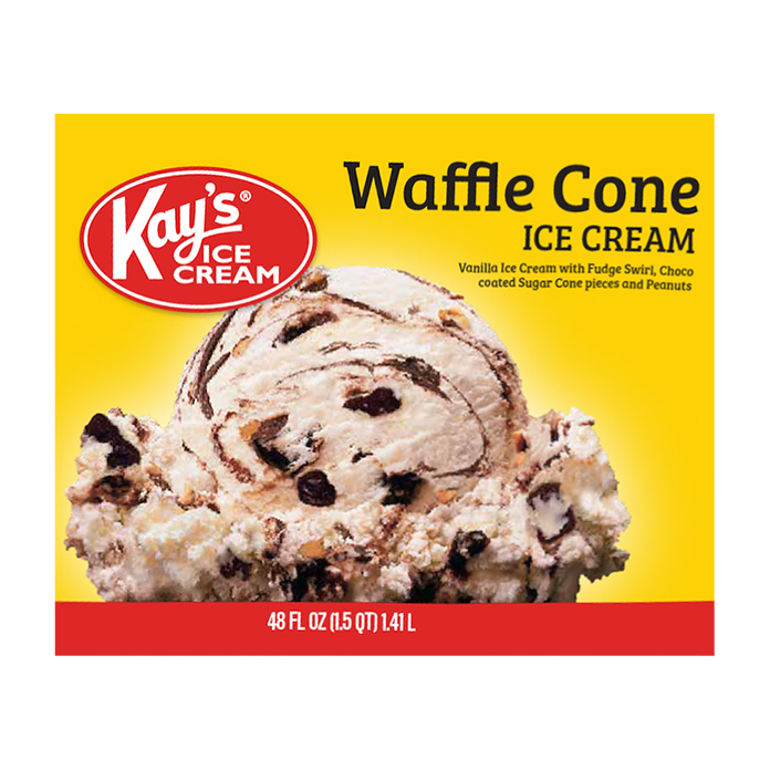 Kay's Ice Cream Waffle Cone Ice Cream 48 fl oz