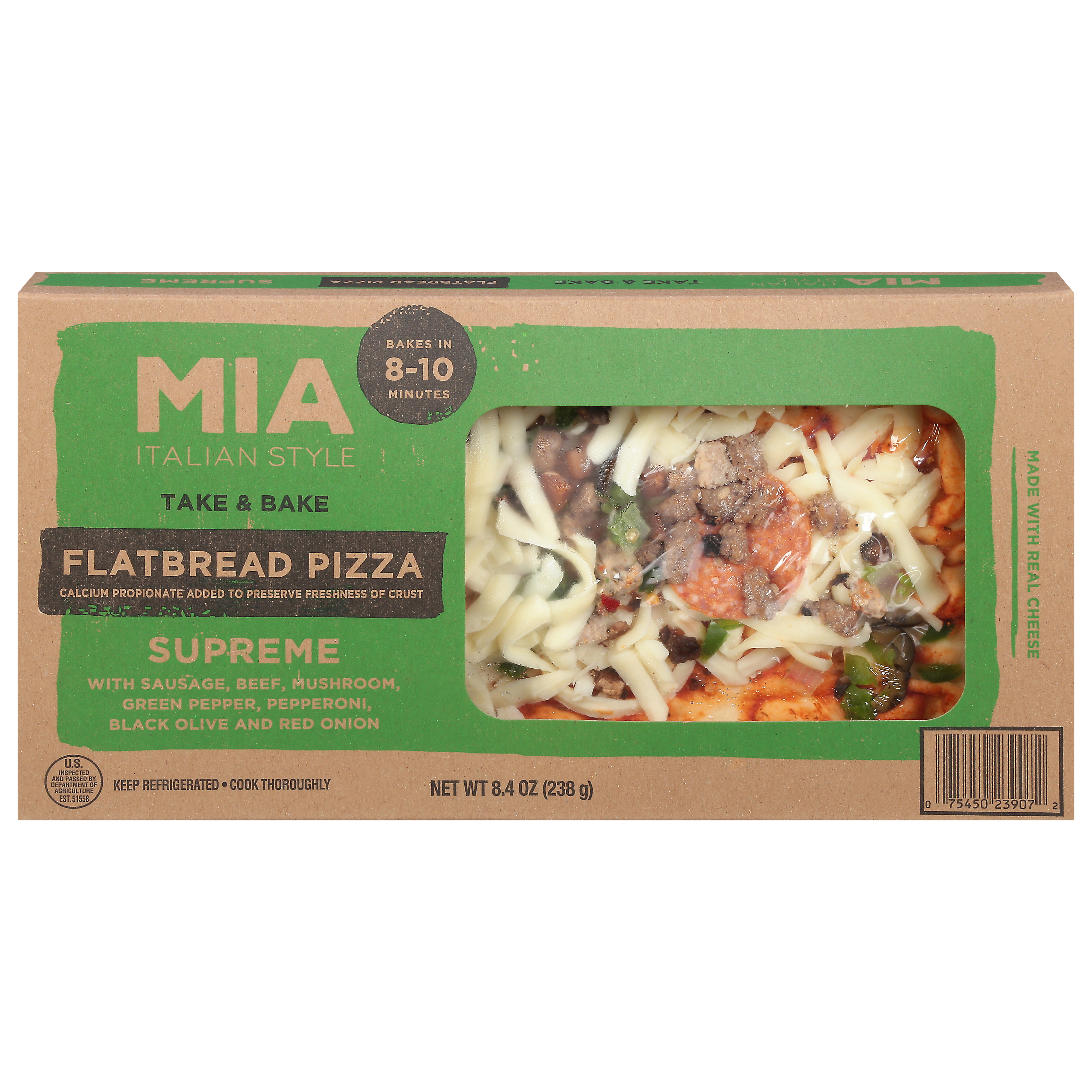 MIA Italian Style Take & Bake Flatbread Supreme Pizza 8.4 oz