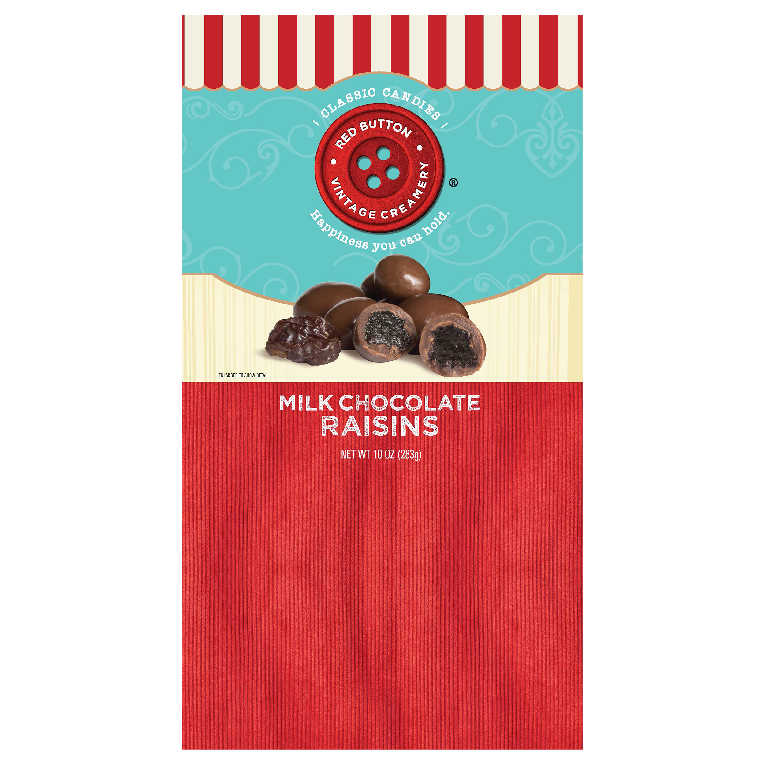 Red Button Vintage Creamery Milk Chocolate Raisins 10 oz