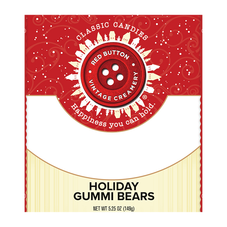Red Button Vintage Creamery Holiday Gummi Bears 5.25 oz