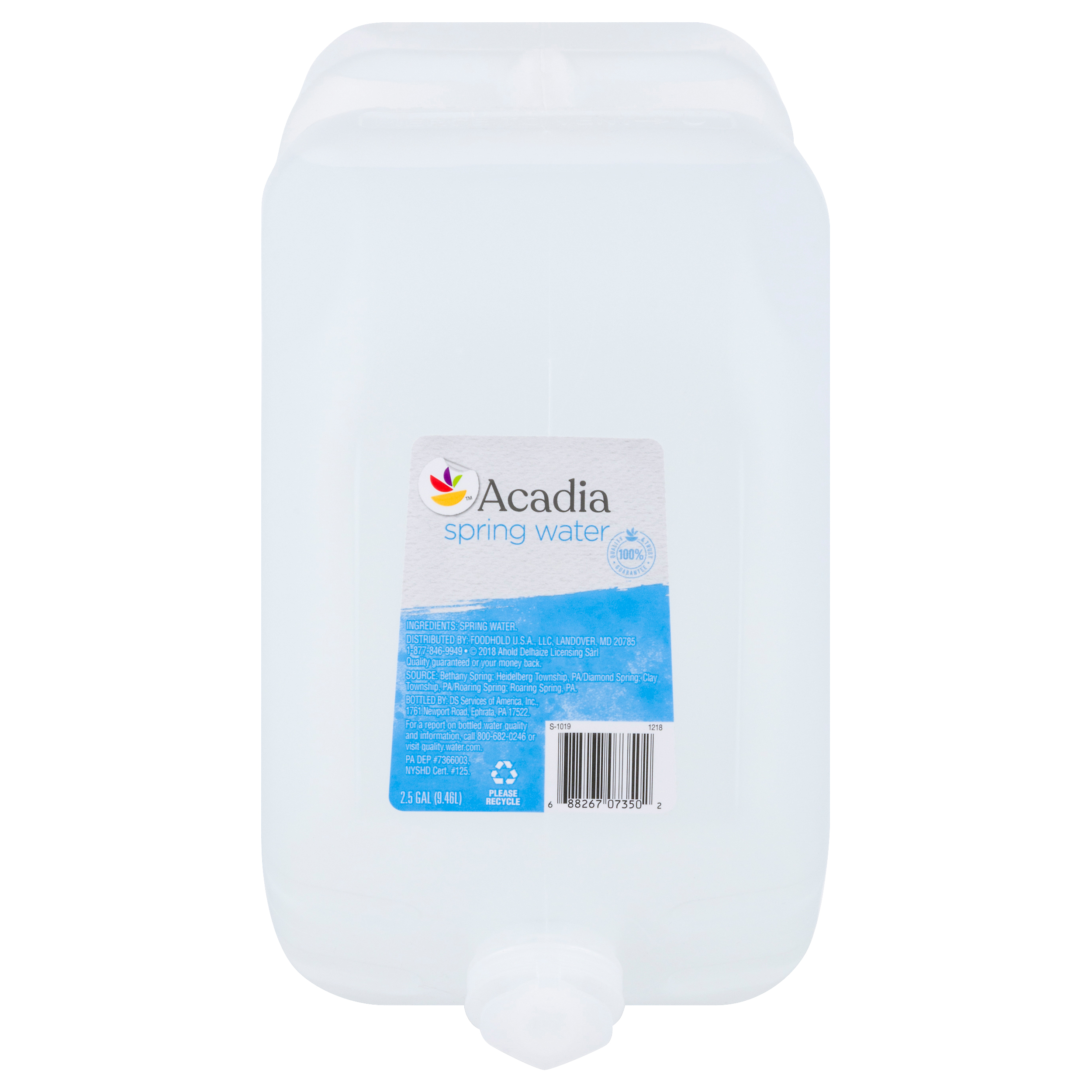 Acadia Spring Water 2.5 gl Jug