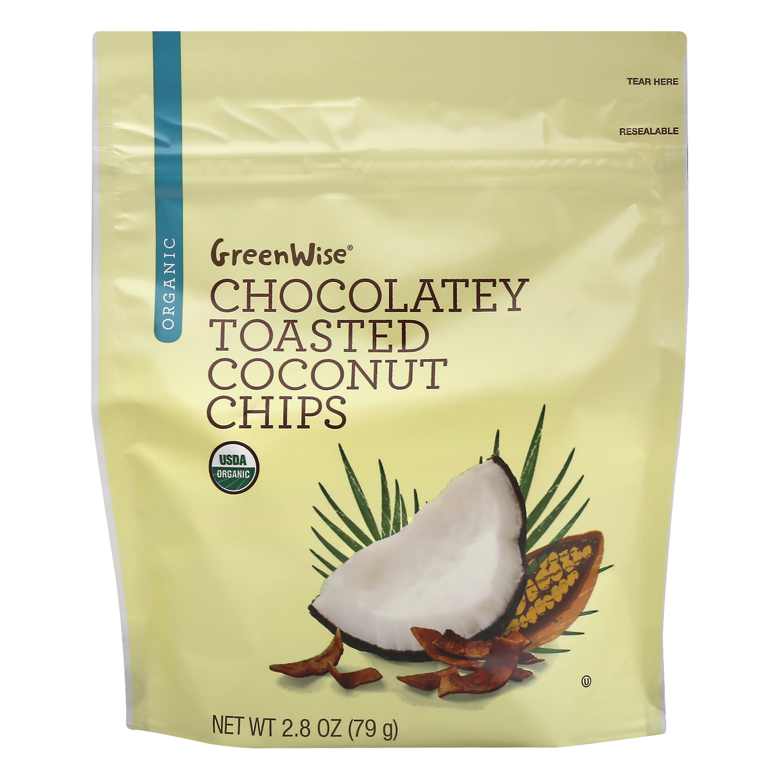 GreenWise Organic Toasted Chocolatey Coconut Chips 2.8 oz POUCH
