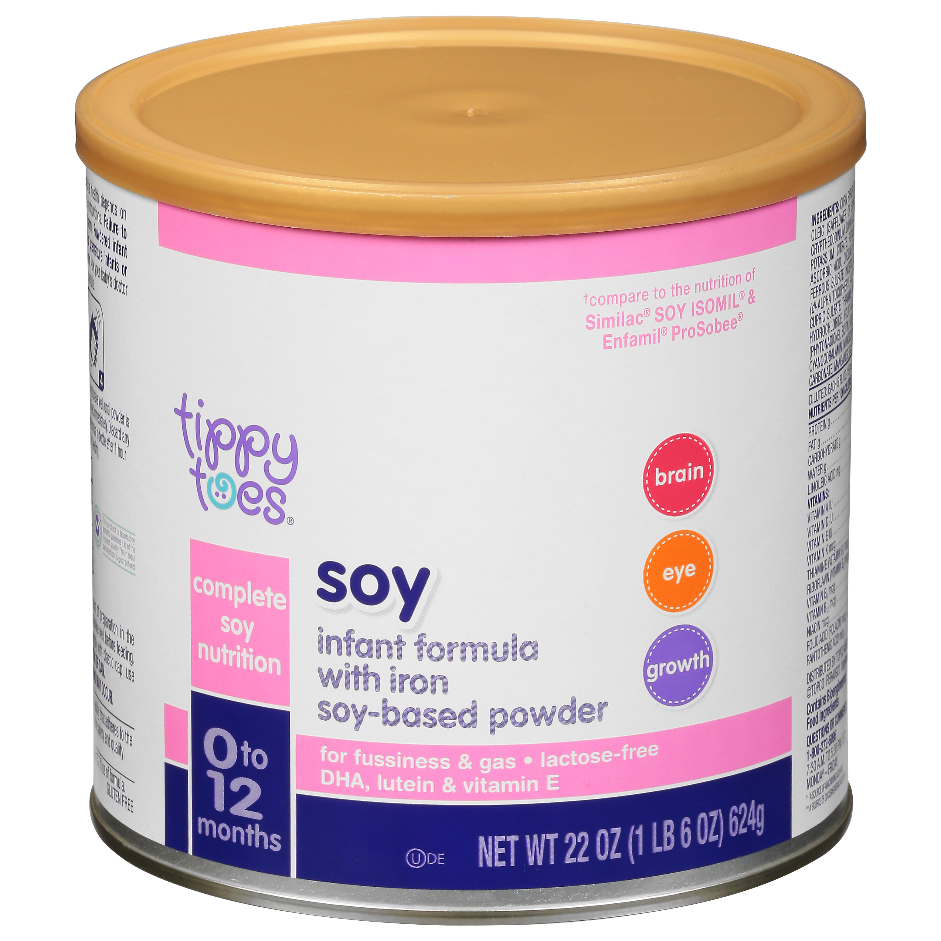 Tippy Toes Soy-Based Powder 0 to 12 Months Infant Formula with Iron 22 oz
