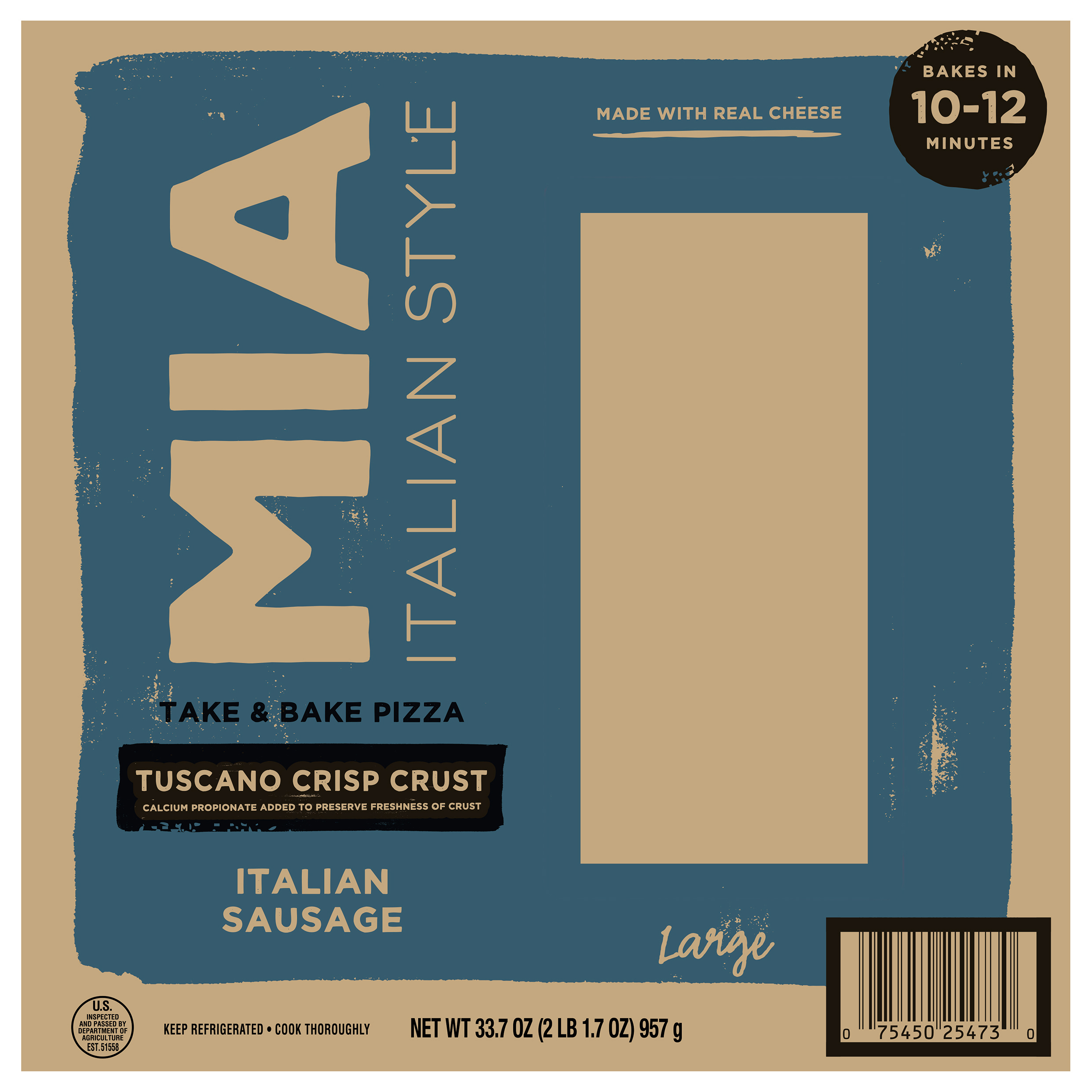 MIA Italian Style Take & Bake Large Tuscano Crisp Crust Italian Sausage ...