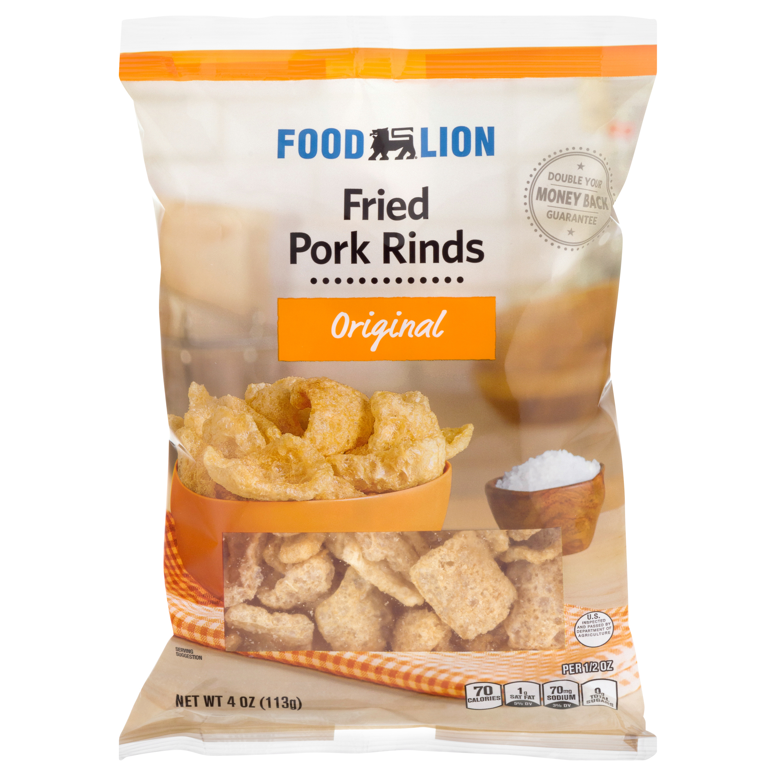 Food Lion Fried Original Pork Rinds 4 oz BAG