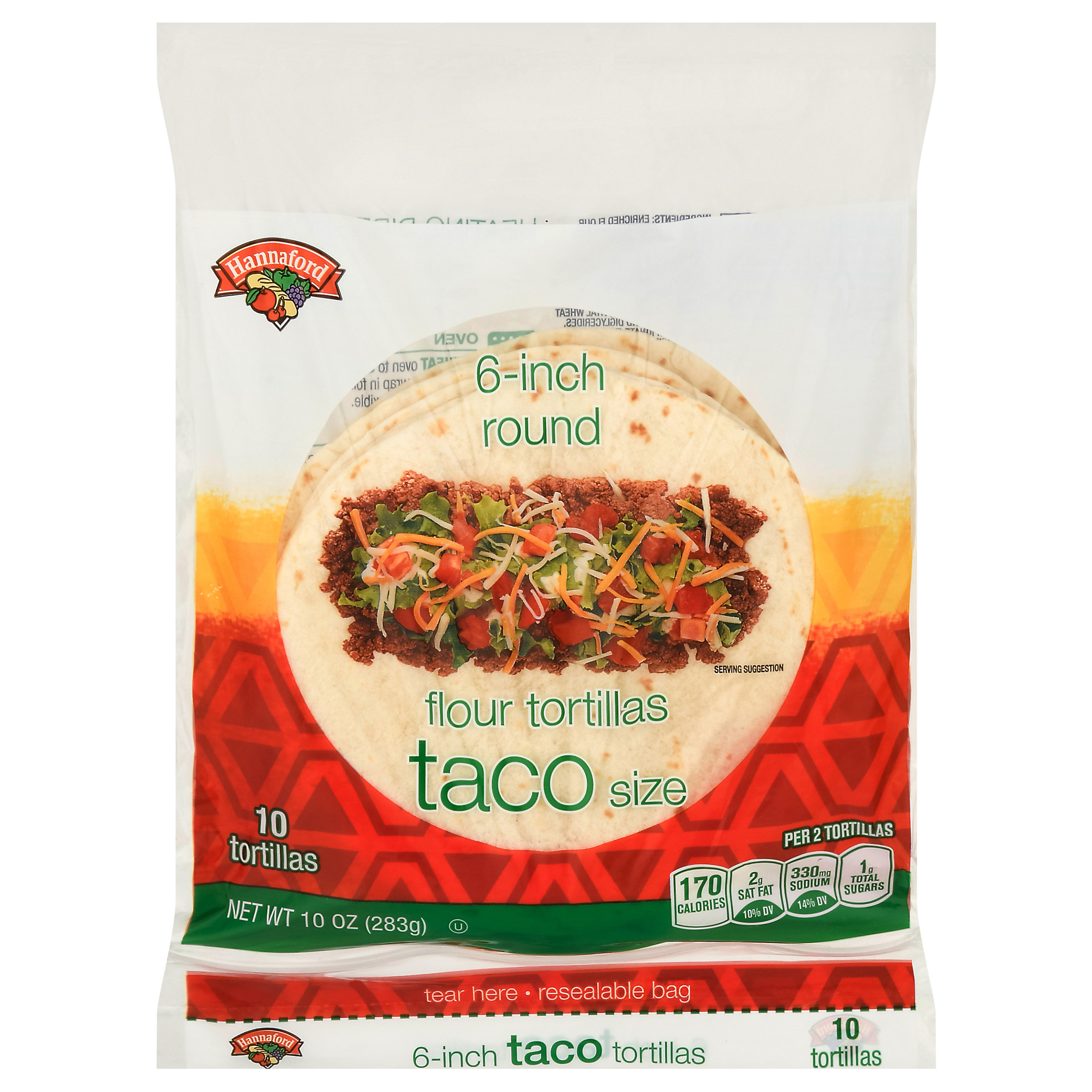 Hannaford 6-Inch Round Taco Size Flour Tortillas 10 ea