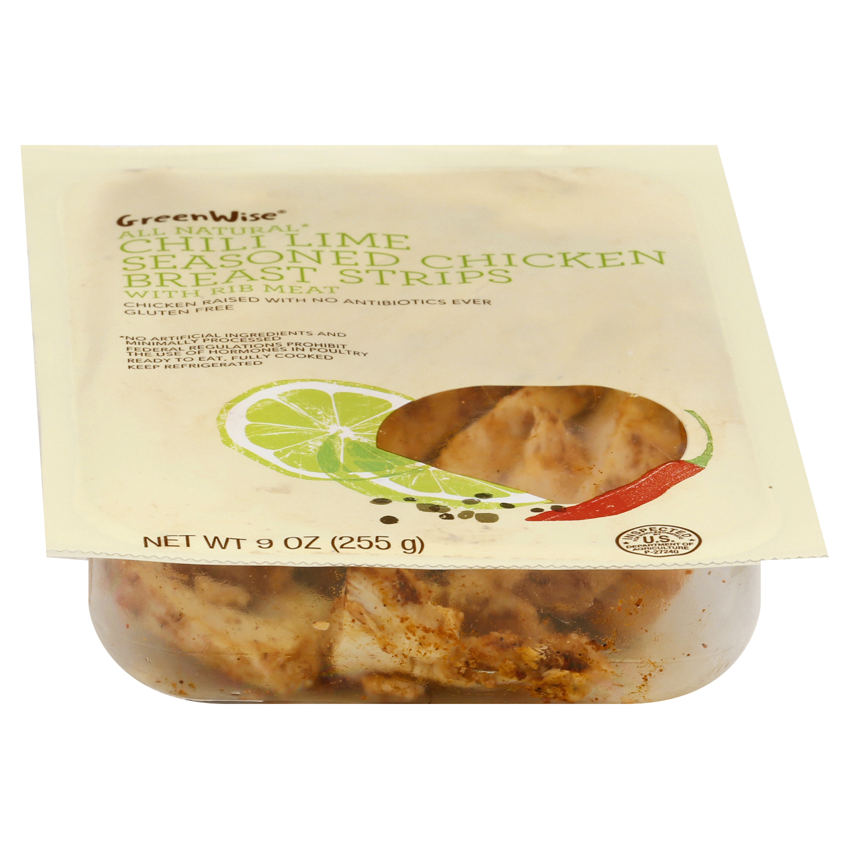 GreenWise Chili Lime Seasoned Chicken Breast Strips 9.0 oz TRAY