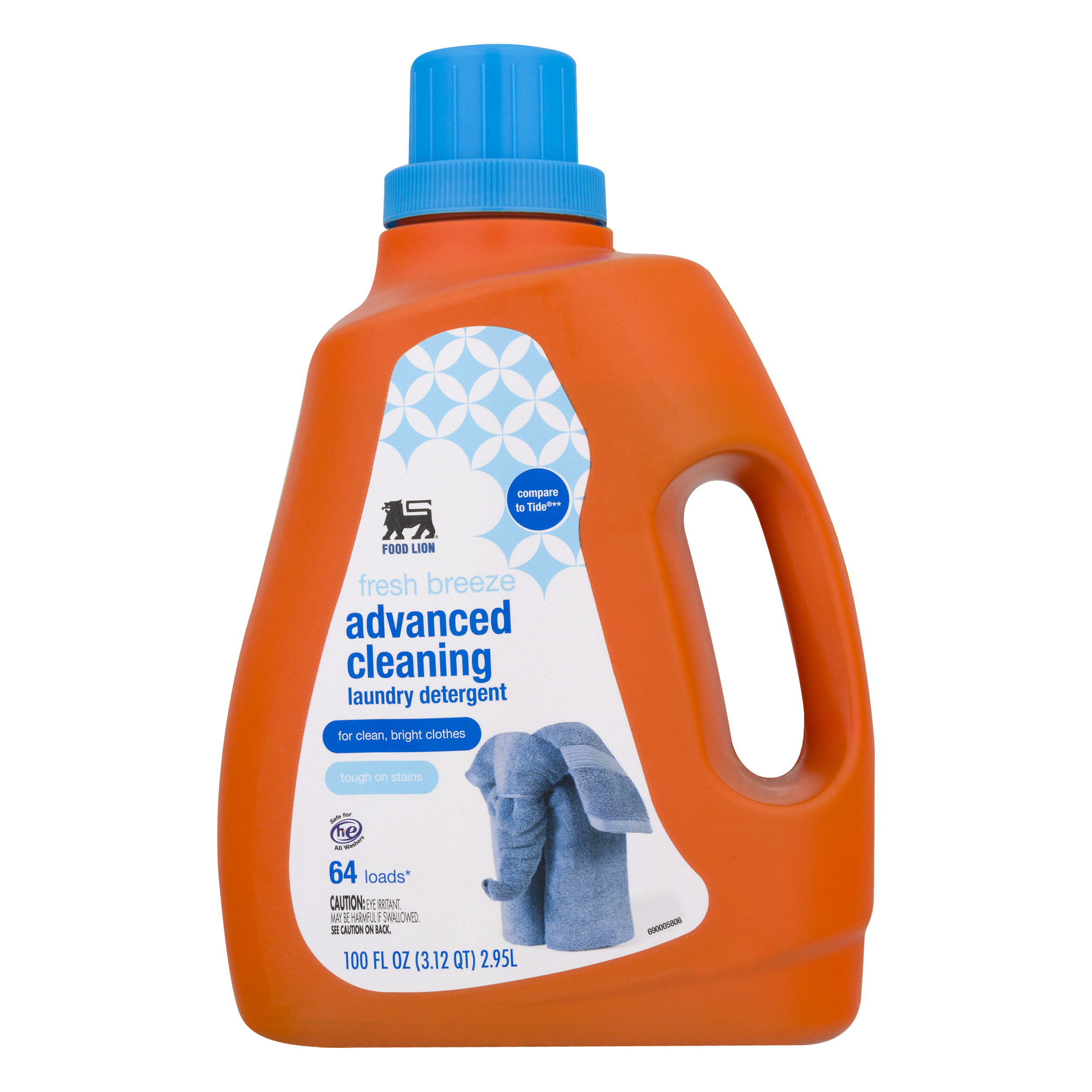 Food Lion Laundry Detergent, Advanced Cleaning, Fresh Breeze, Jug