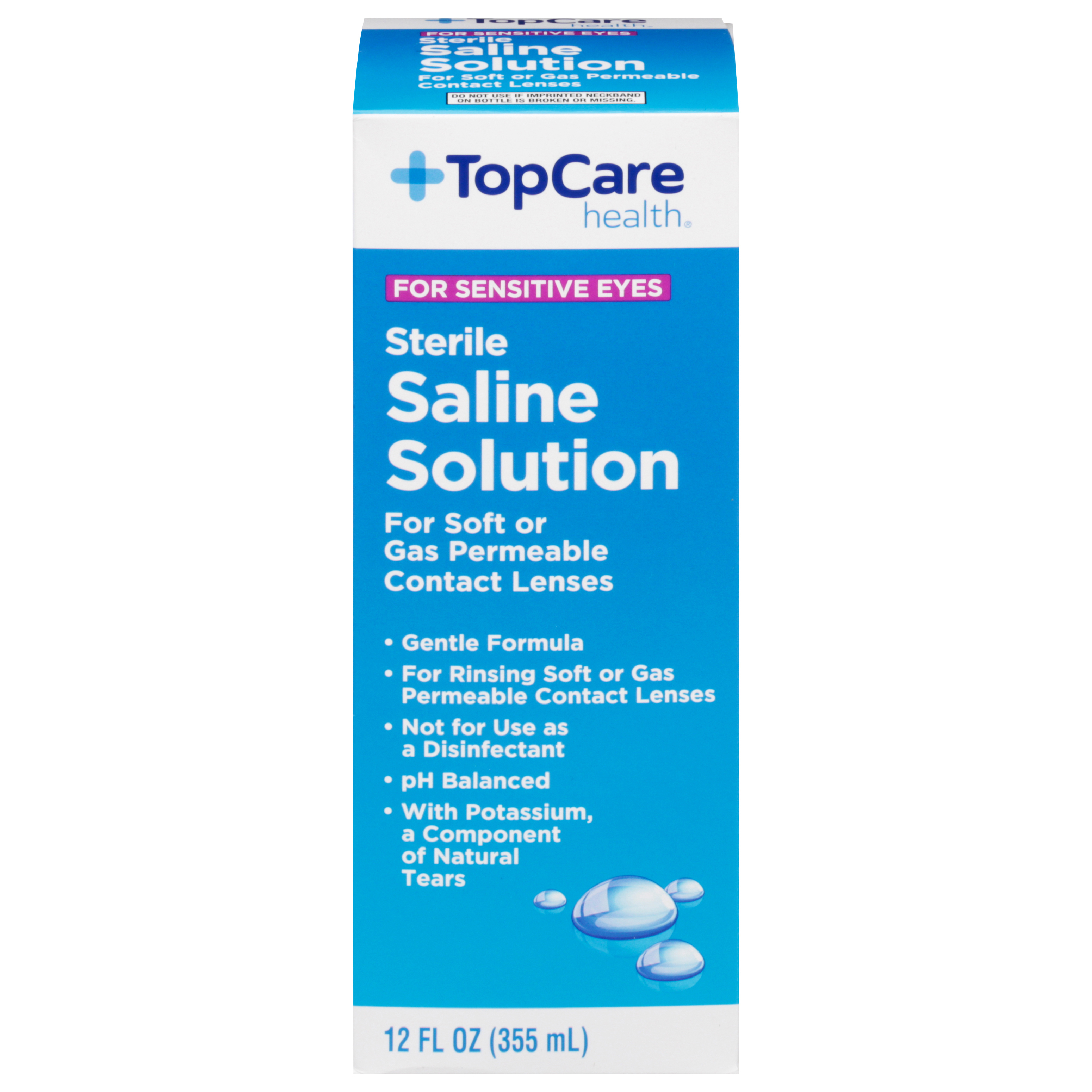 TopCare Health Sterile Saline Solution 12 fl oz