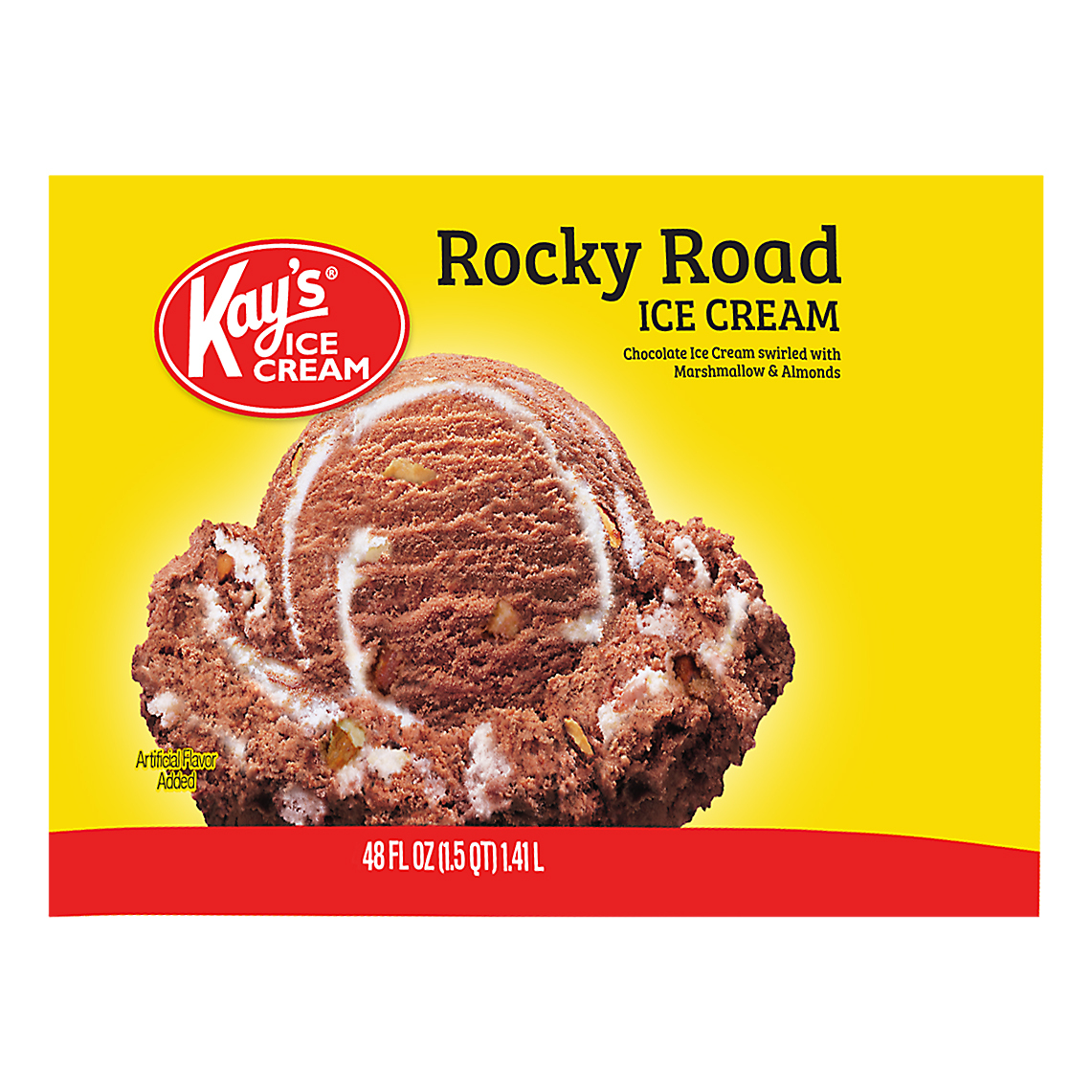 Kay's Ice Cream Rocky Road Ice Cream 48 fl oz
