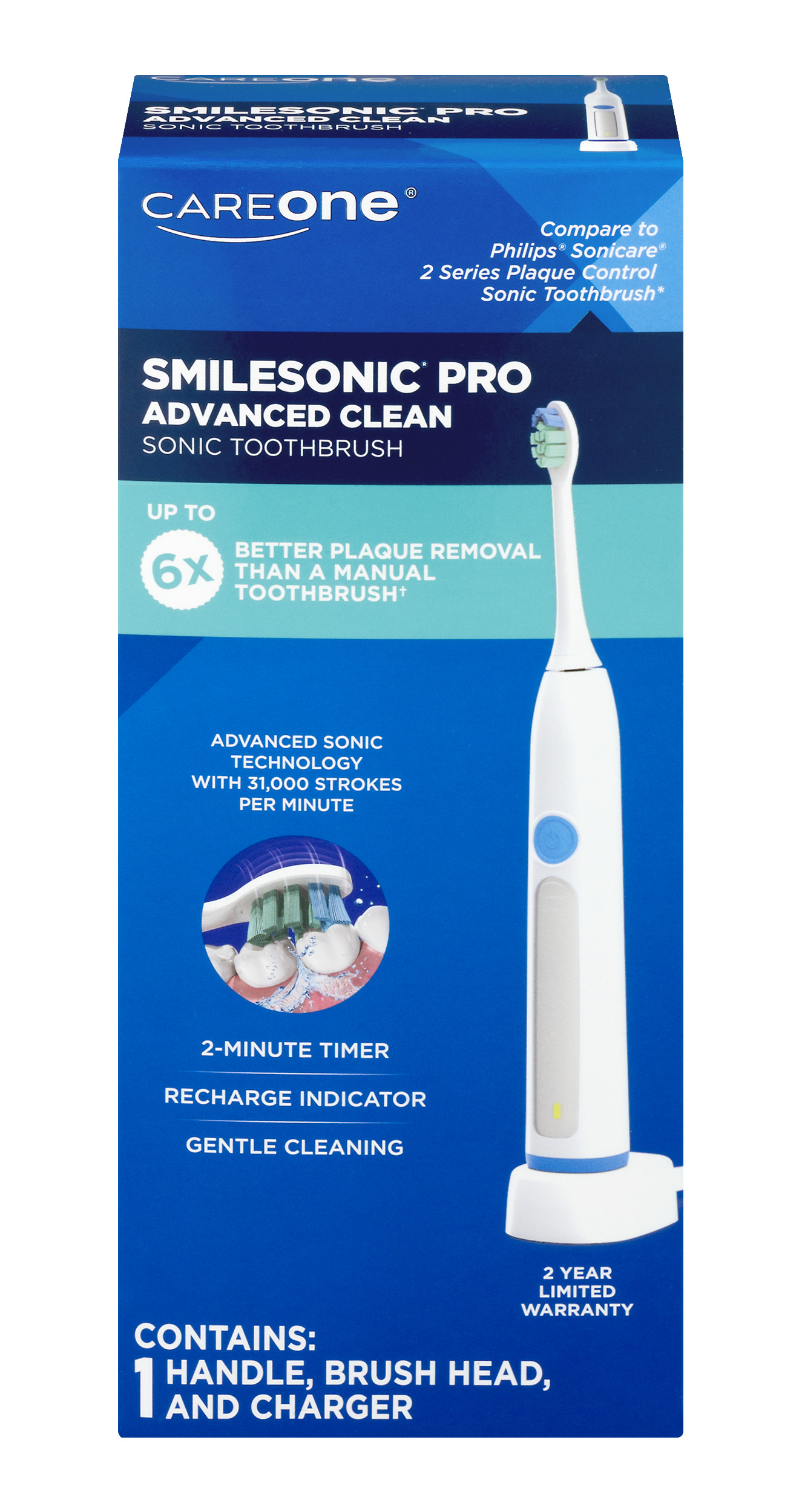 CareOne Smilesonic Pro Advanced Clean Sonic Toothbrush