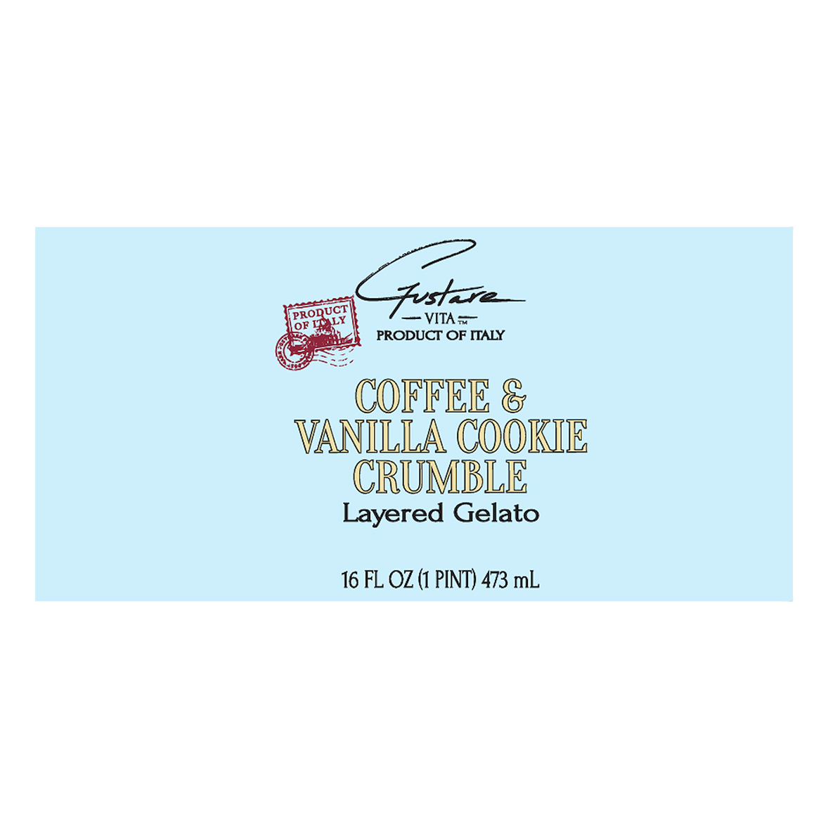 Gustare Vita Coffee & Vanilla Cookie Crumble Layered Gelato 16 fl oz