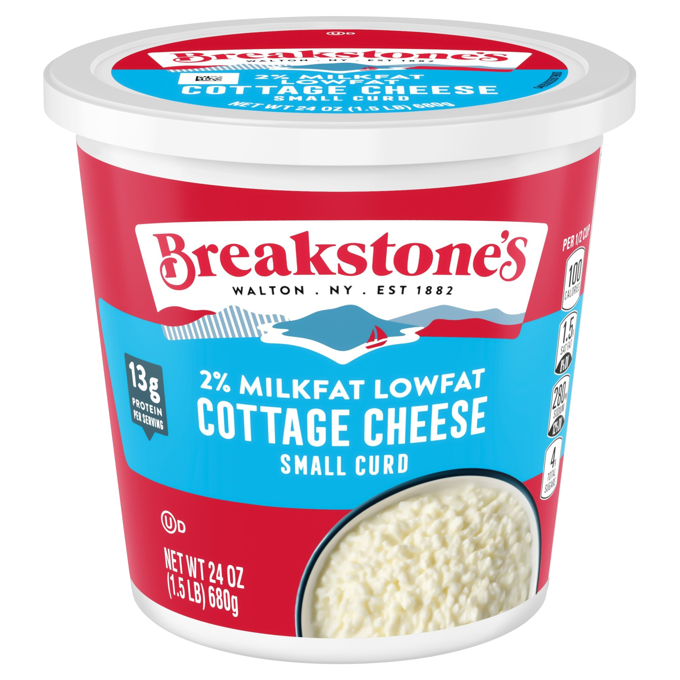 Calories in Cottage Cheese, Fat Free, Small Curd from Breakstone's