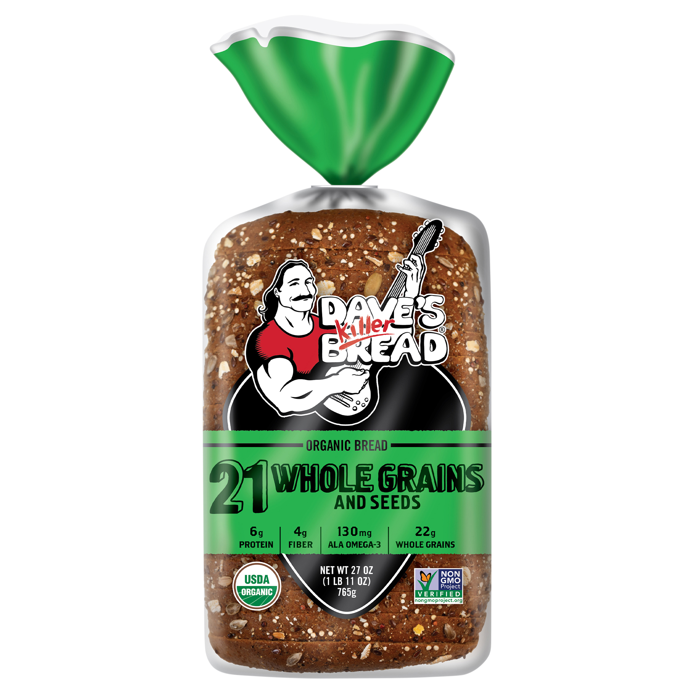 Calories in Organic 21 Whole Grains and Seeds Bread from Dave's Killer Bread