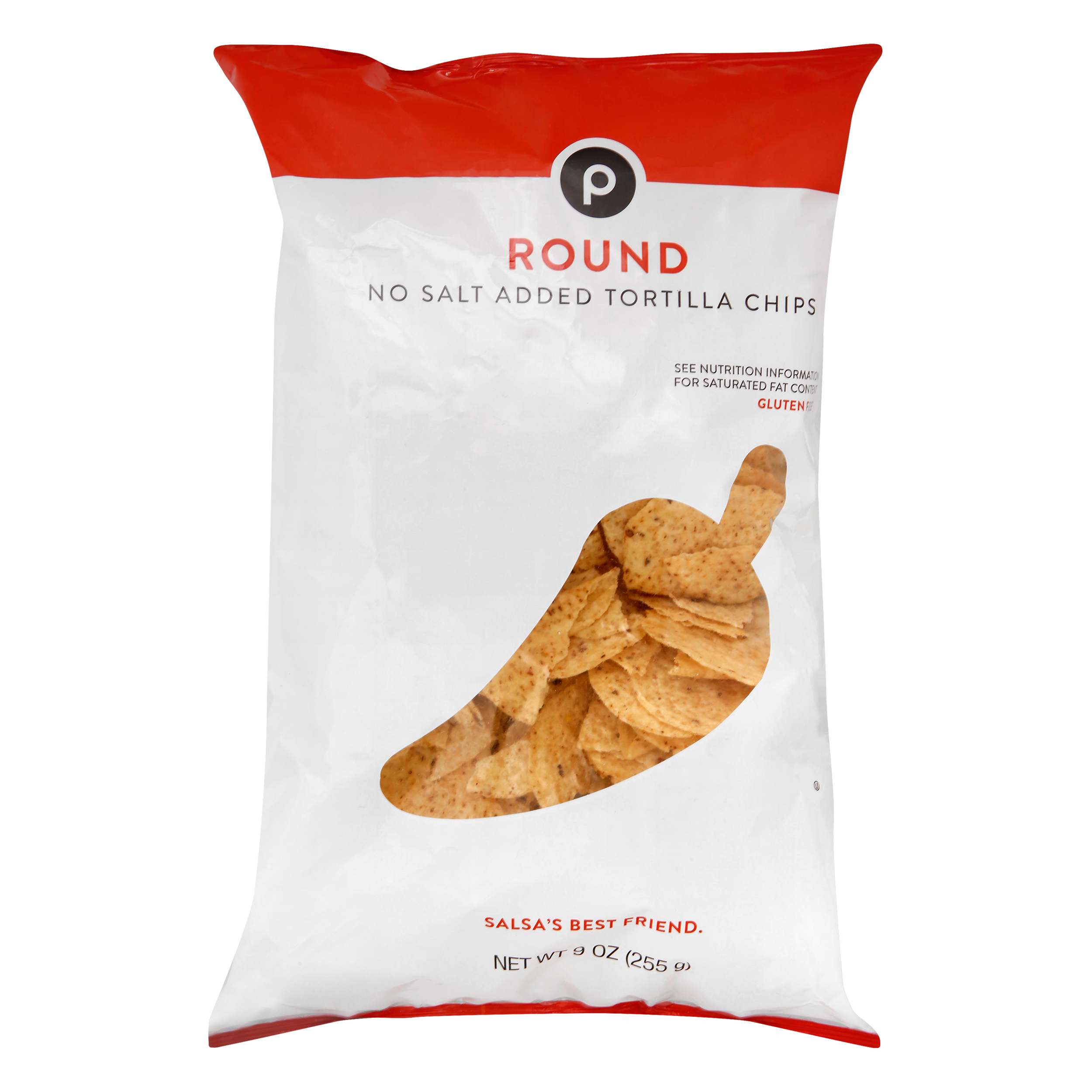 Publix Round No Salt Added Tortilla Chips 9.0 oz BAG