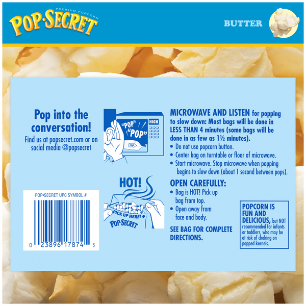 Pop Secret Popcorn Butter Ingredients