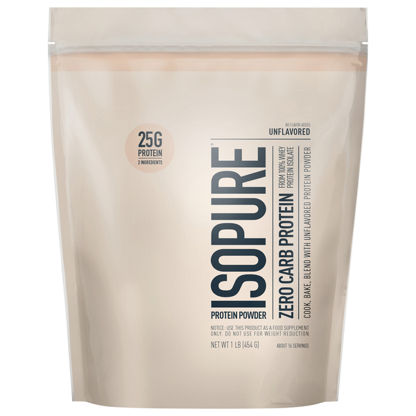 Isopure Unflavored 25g Zero Carb Protein Powder 16 oz bag MARTIN S