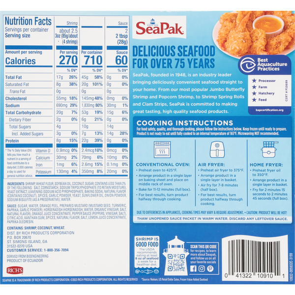 how to cook seapak popcorn shrimp