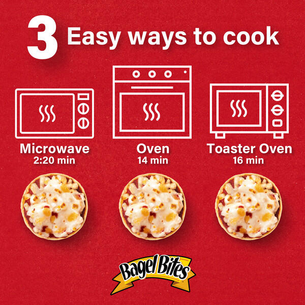 how to cook pizza bagel bites in the oven