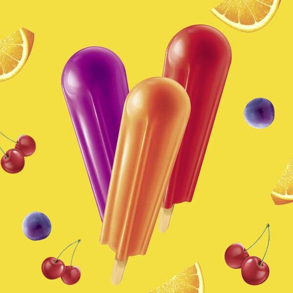Orange Cherry Grape Popsicle Brand