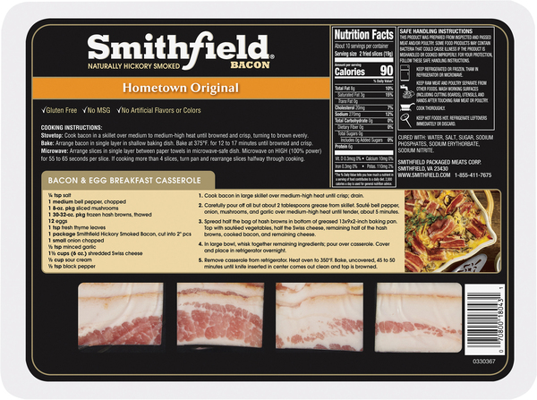 how to cook bacon label