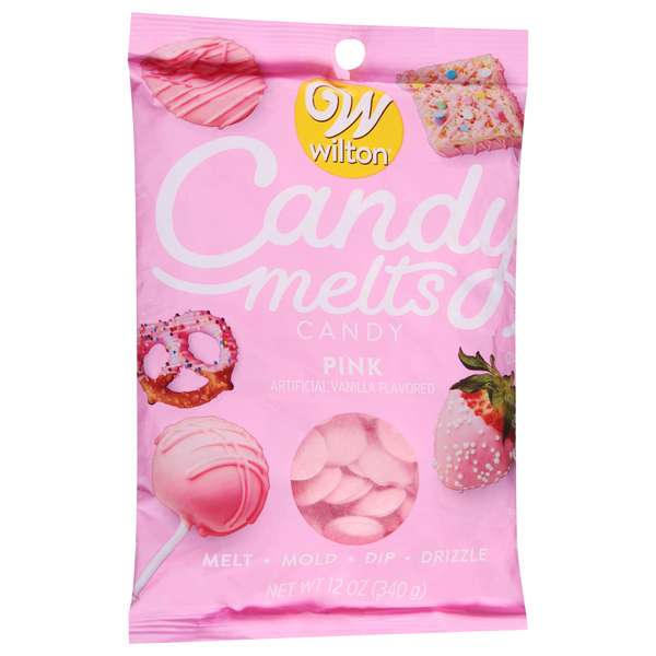 Wilton Candy Melts Pink 12 oz bag MARTIN S