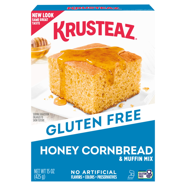 Krusteaz Gluten Free Honey Cornbread Muffin Mix 15 oz box GIANT