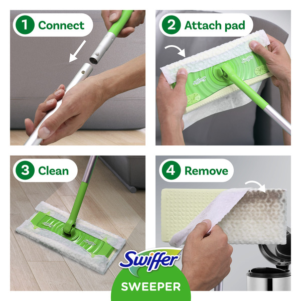 Swiffer Sweeper Dry Wet Kit 1 Sweeper 7 Dry Cloths 3 Wet Cloths 1 ea MARTIN S