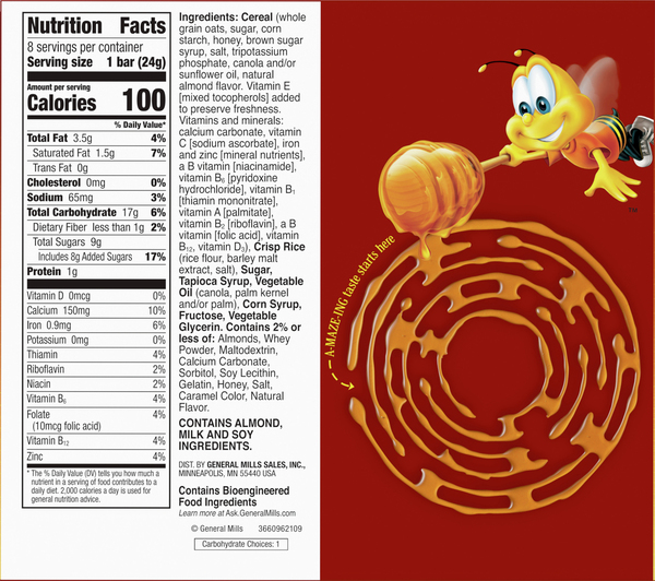 Cheerios Nutrition Label