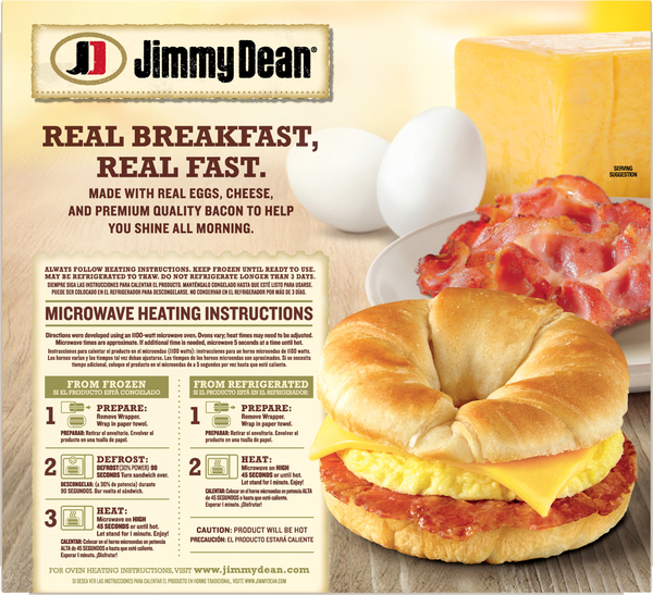 how to cook a jimmy dean breakfast sandwich in the microwave