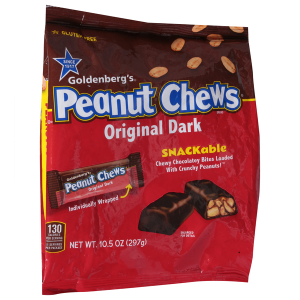 Goldenberg s Gluten Free Original Dark Chocolate Peanut Chews Candy 10.5 oz bag Giant
