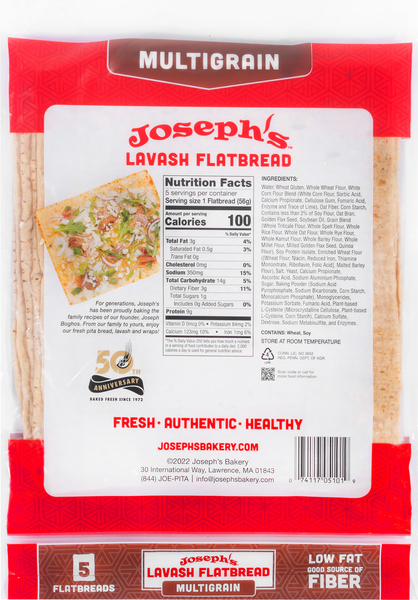 Joseph s Multigrain Lavash Flatbreads 5 ct 10 oz pkg Food Lion