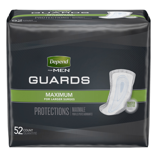 Depend Men s Guards Incontinence Pads Maximum 52 ct pkg MARTIN S