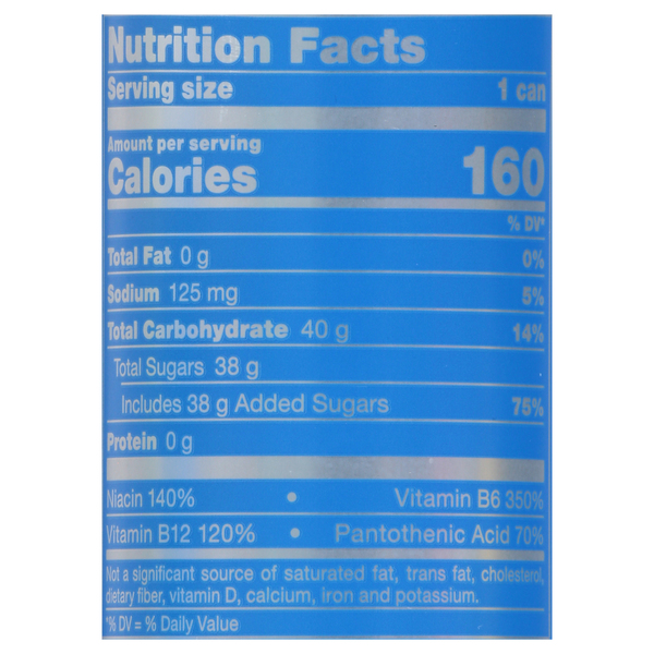 Red Bull Nutrition Label