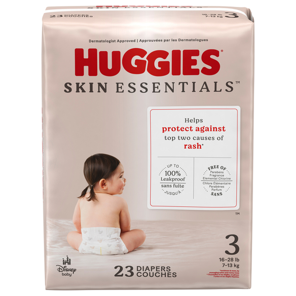 Huggies Skin Essentials Size 3 Baby Diapers 16 28 lb 23 ct pkg GIANT