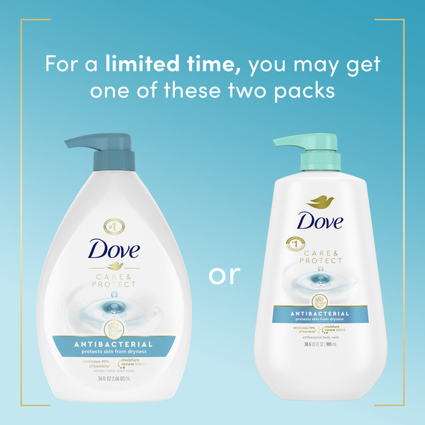 Dove Care Protect Antibacterial Body Wash Pump 30.6 oz btl GIANT