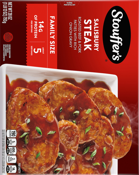 Stouffer s Salisbury Steak Family Size Frozen Meal 28 oz box GIANT