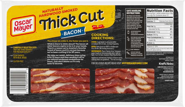 how to cook bacon label