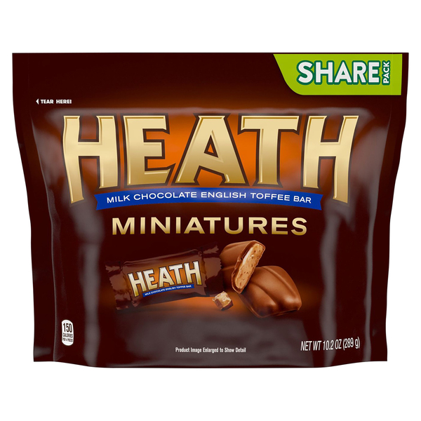 Heath Milk Chocolate English Toffee Candy Bars Miniatures Share Pack 10.2 oz bag Giant