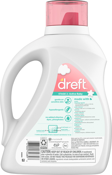 Dreft Stage 2 Active Baby Detergent 92 oz jug GIANT