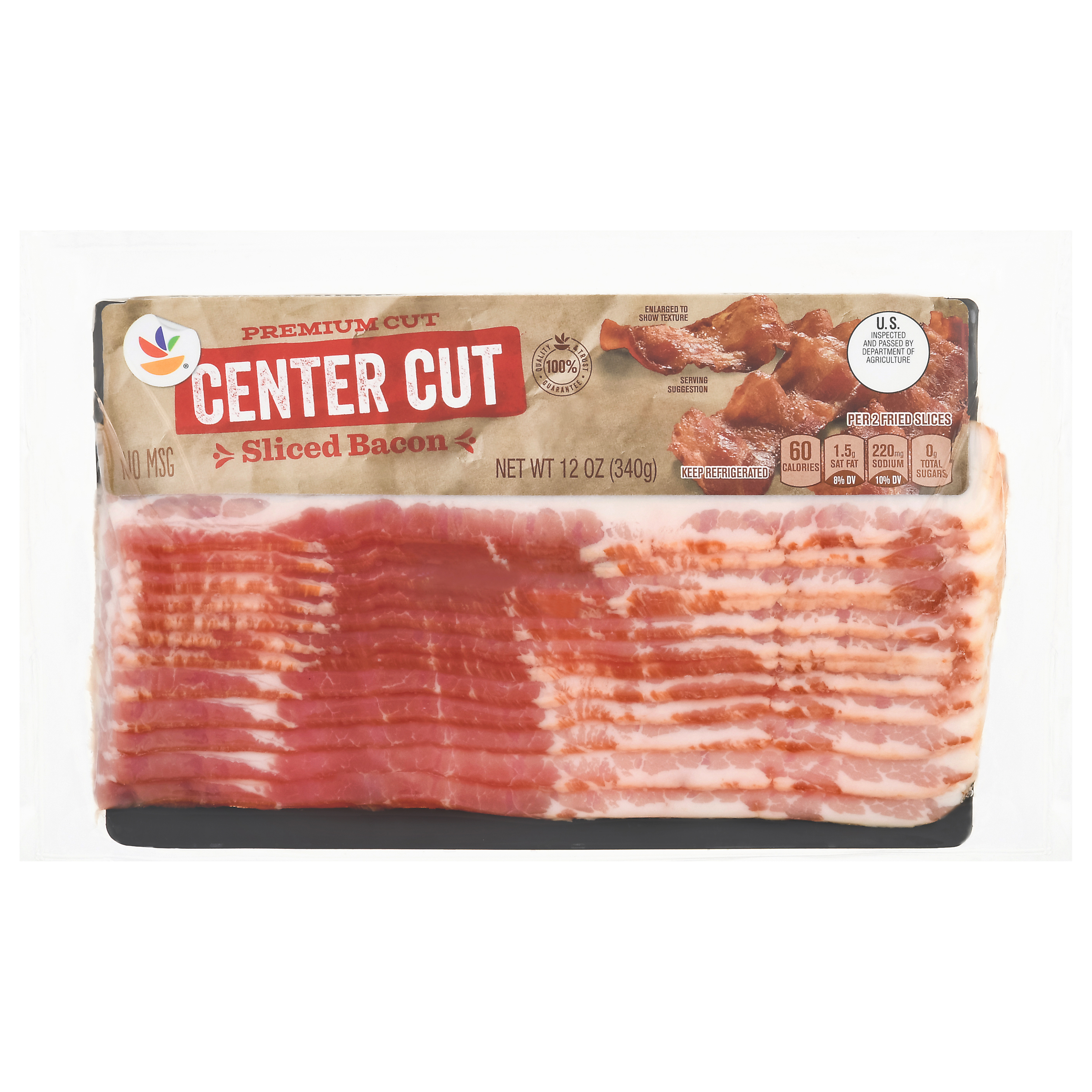 Ahold Sliced Premium Cut Center Cut Bacon 12 oz Shrinkwrapped