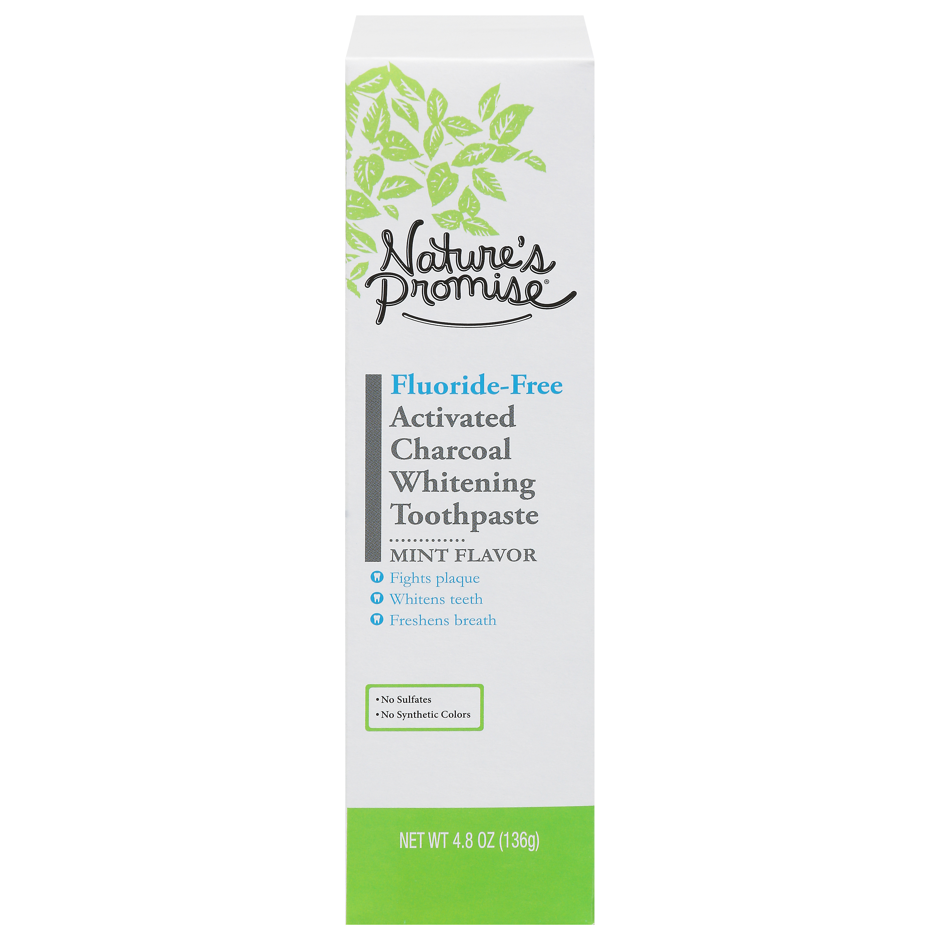 Nature's Promise Fluoride-Free Activated Charcoal Whitening Mint Flavor ...