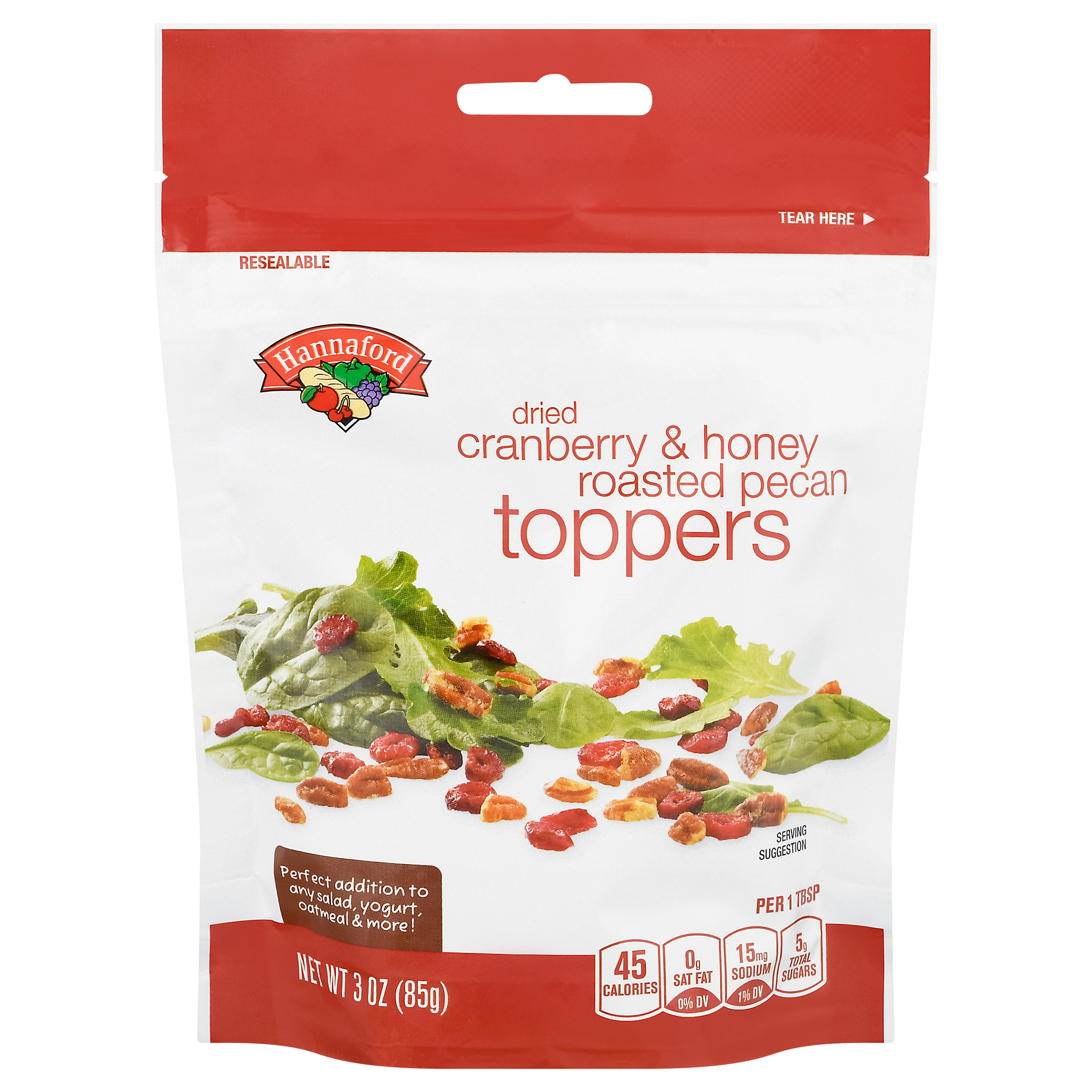 Hannaford Dried Cranberry & Honey Roasted Pecan Toppers 3 oz